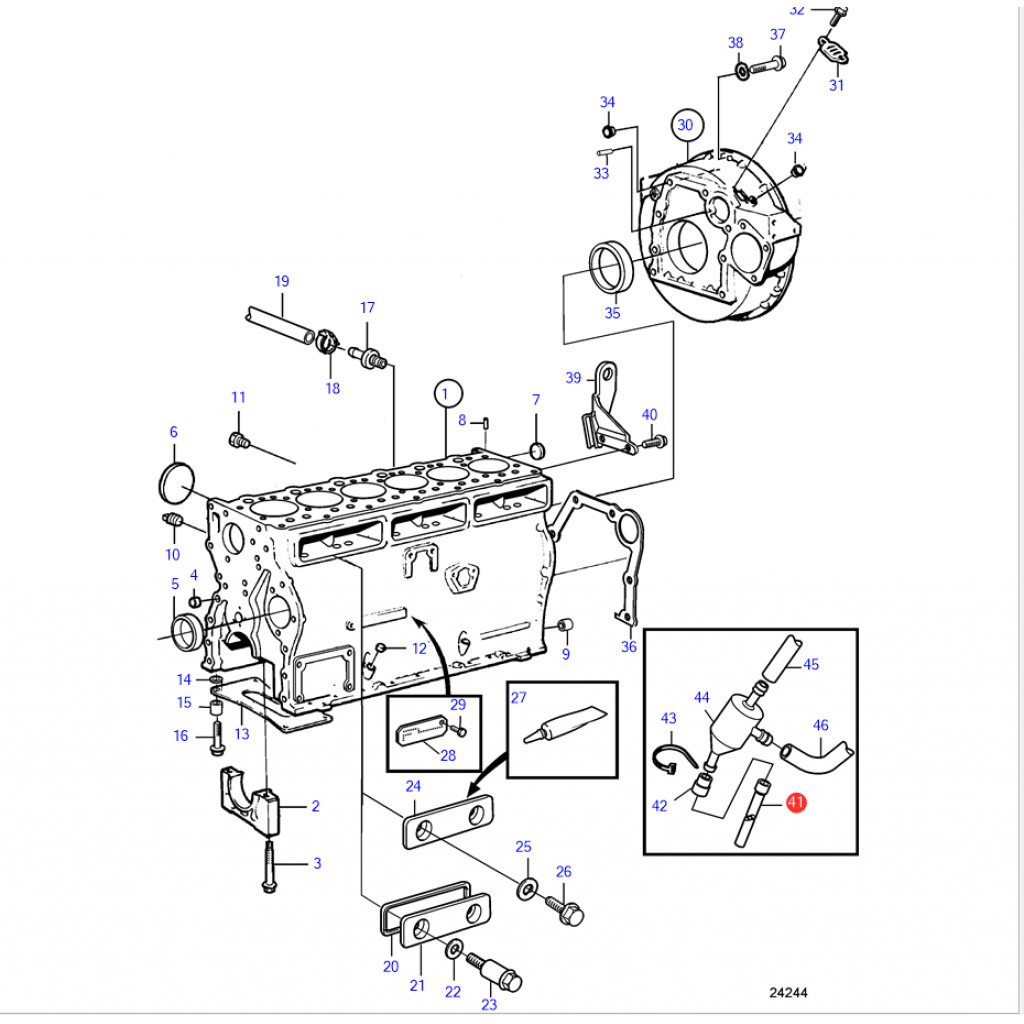 RØR VOLVO PENTA 829579 - Haugaland Båtsenter